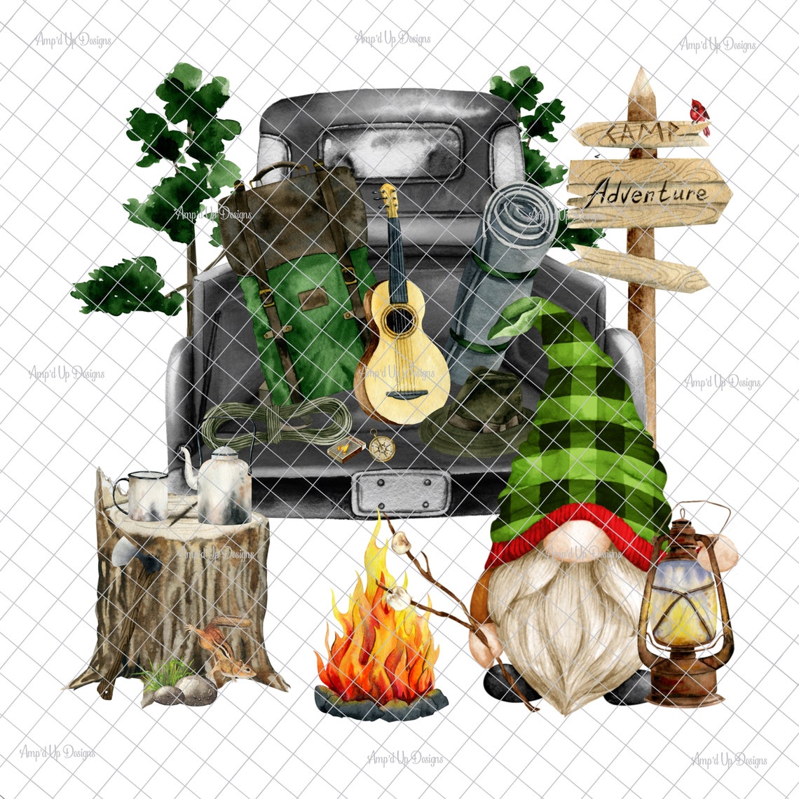Camping Gnome PNG Camping Gnome Decal Sublimation Digital - Etsy