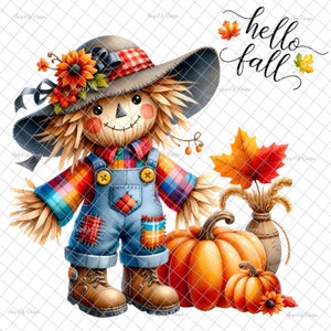 Fall Scarecrow Clear Laser Printed Waterslide Image, Scarecrow Tumblers ...