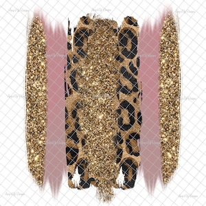 Pink Leopard Brush Strokes PNG, Brush Strokes, Digital, Sublimation ...