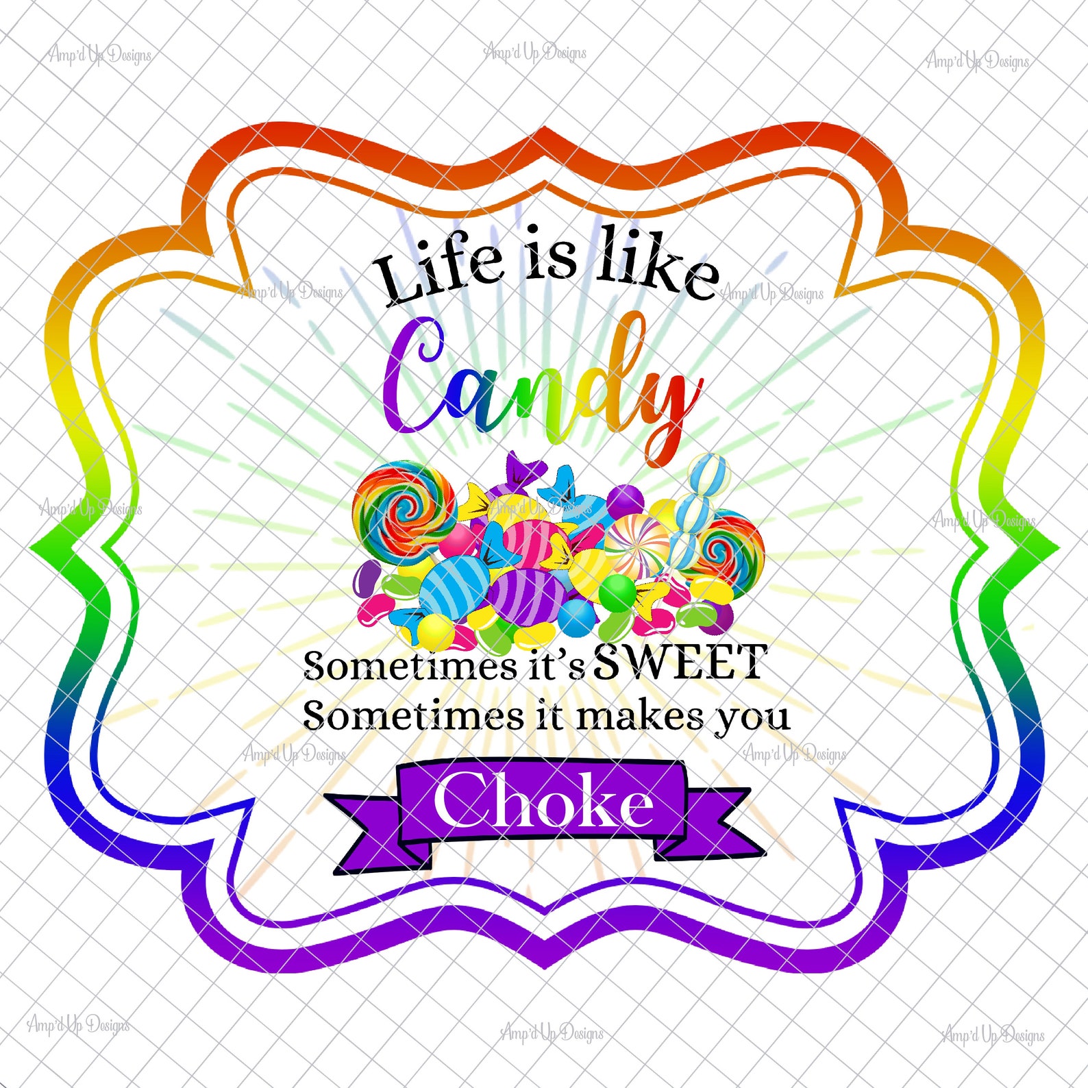 Life is Like Candy Clear Laser Printed Waterslide Candy - Etsy
