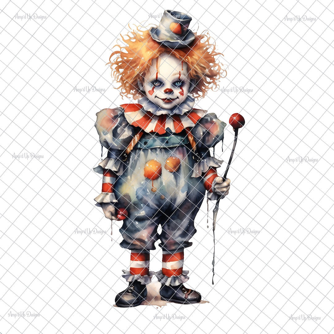 Halloween Clown Clear Laser Printed Waterslide, Halloween Clown Decal ...