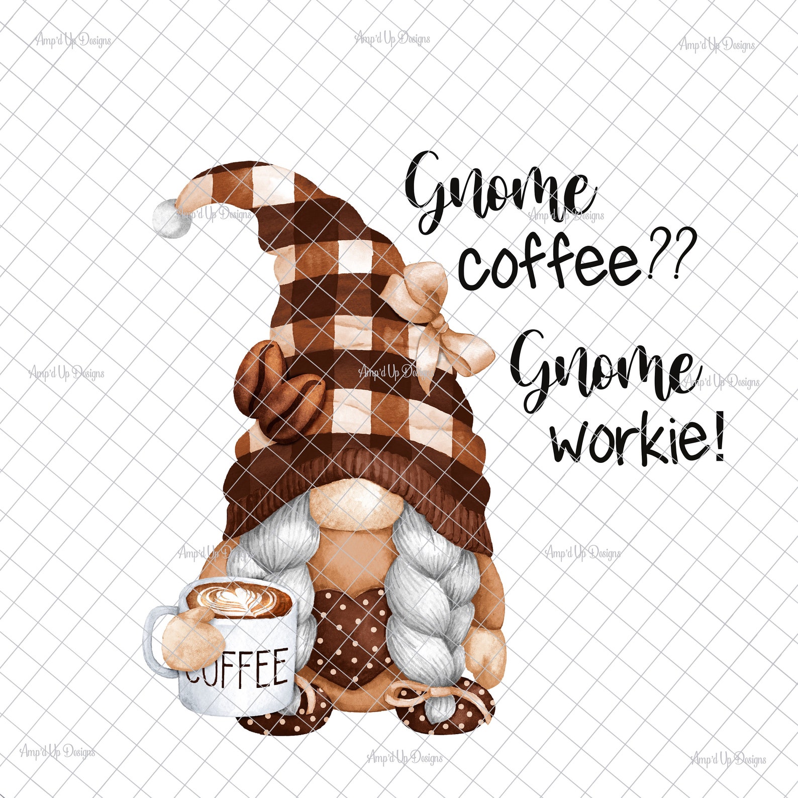 Gnome Coffee Gnome Workie Clear Laser Printed Waterslide - Etsy