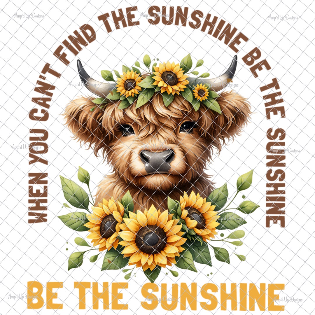 Sunflower Cow PNG, Digital Download, Sublimation, Cute Cow, Summer Cow ...