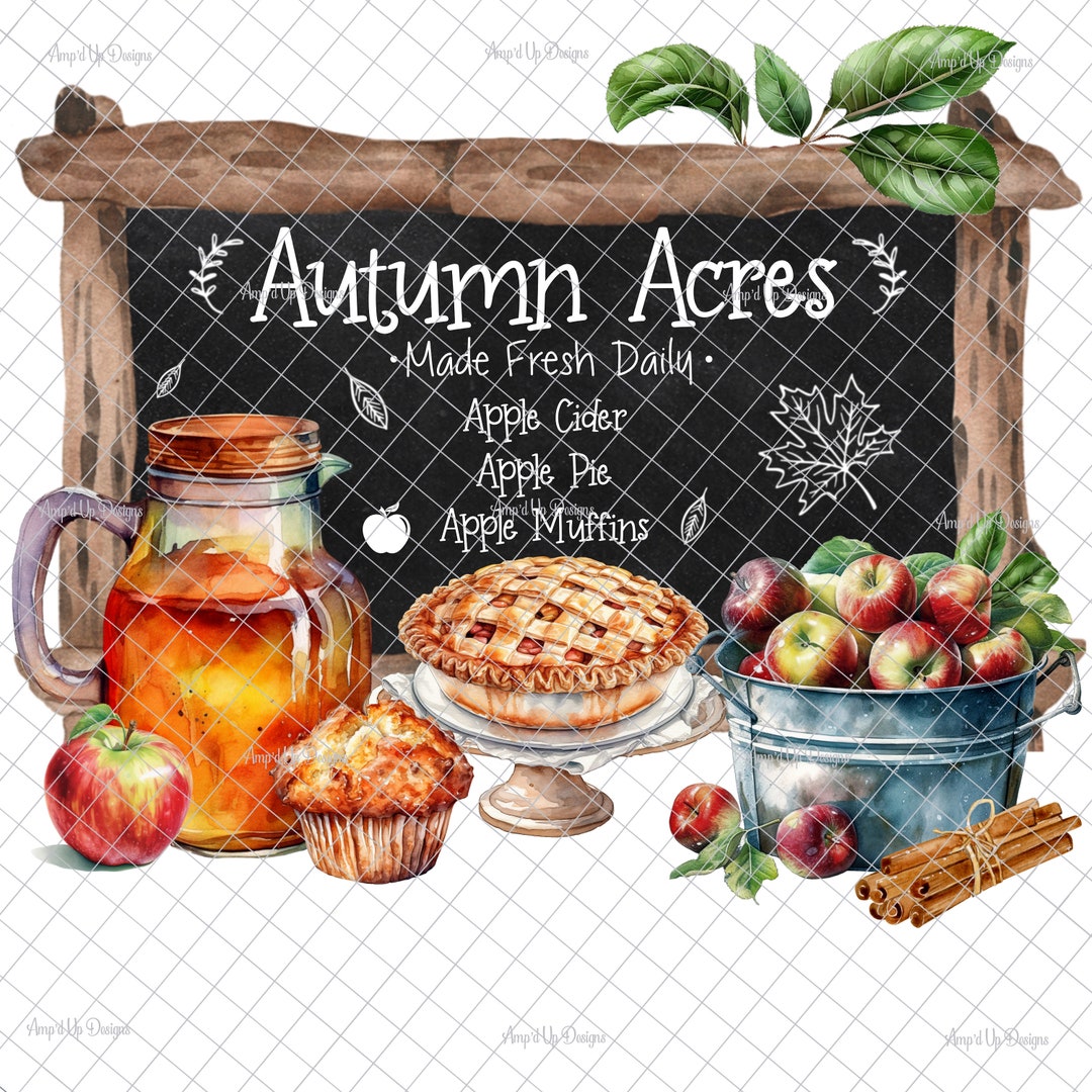 Autumn Acres PNG, Sublimation, Apple Muffins PNG, Digital Graphics ...