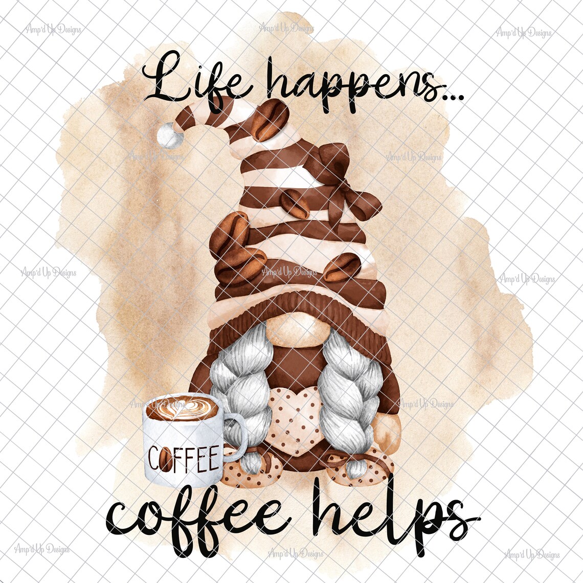 Life Happens… Coffee Helps PNG, Coffee Decal, Coffee Images, Gnome ...