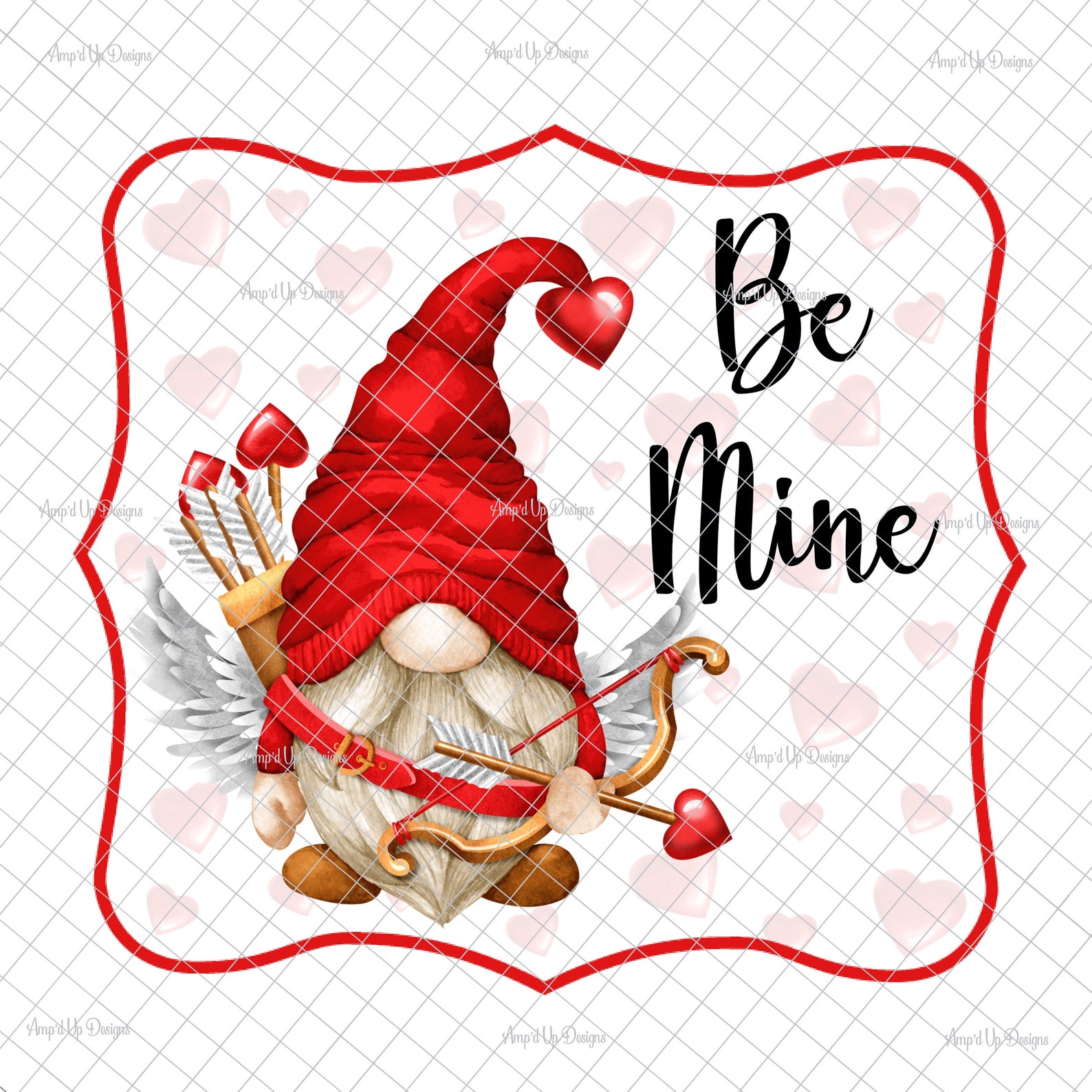 Happy Valentine’s Day PNG, Be Mine Cupid Gnome, Cupid, Valentines Gnome ...