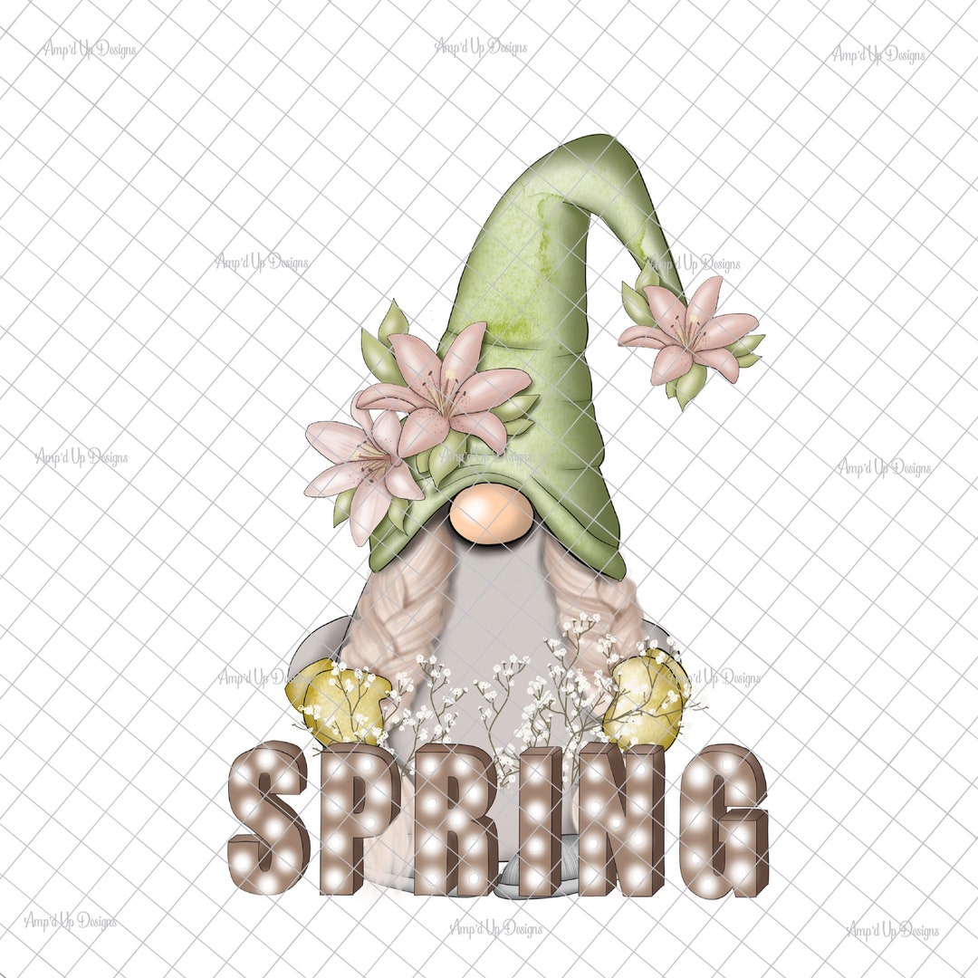 Spring Gnome Clear Laser Printed Waterslide, Spring Image, Gnome Decal ...