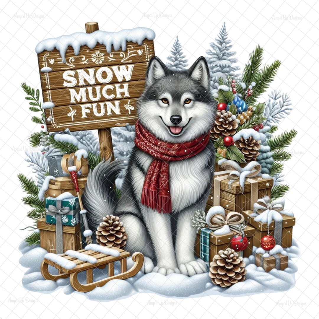 Snow Much Fun PNG, Christmas PNG, Digital Download, Winter Wolf ...