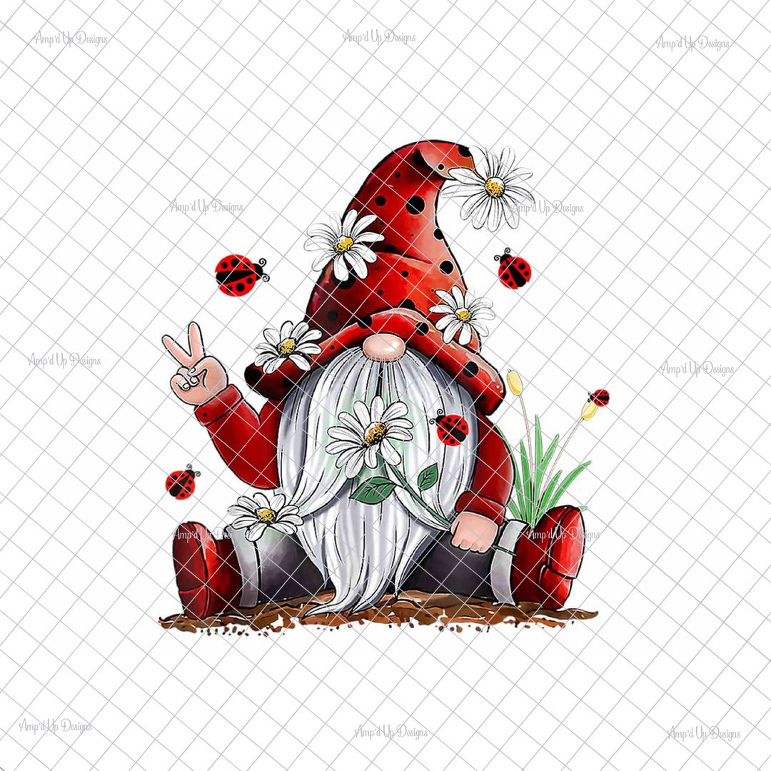 Daisy Peace Gnome Clear Laser Printed Waterslide, Gnome Decal, Gnome ...