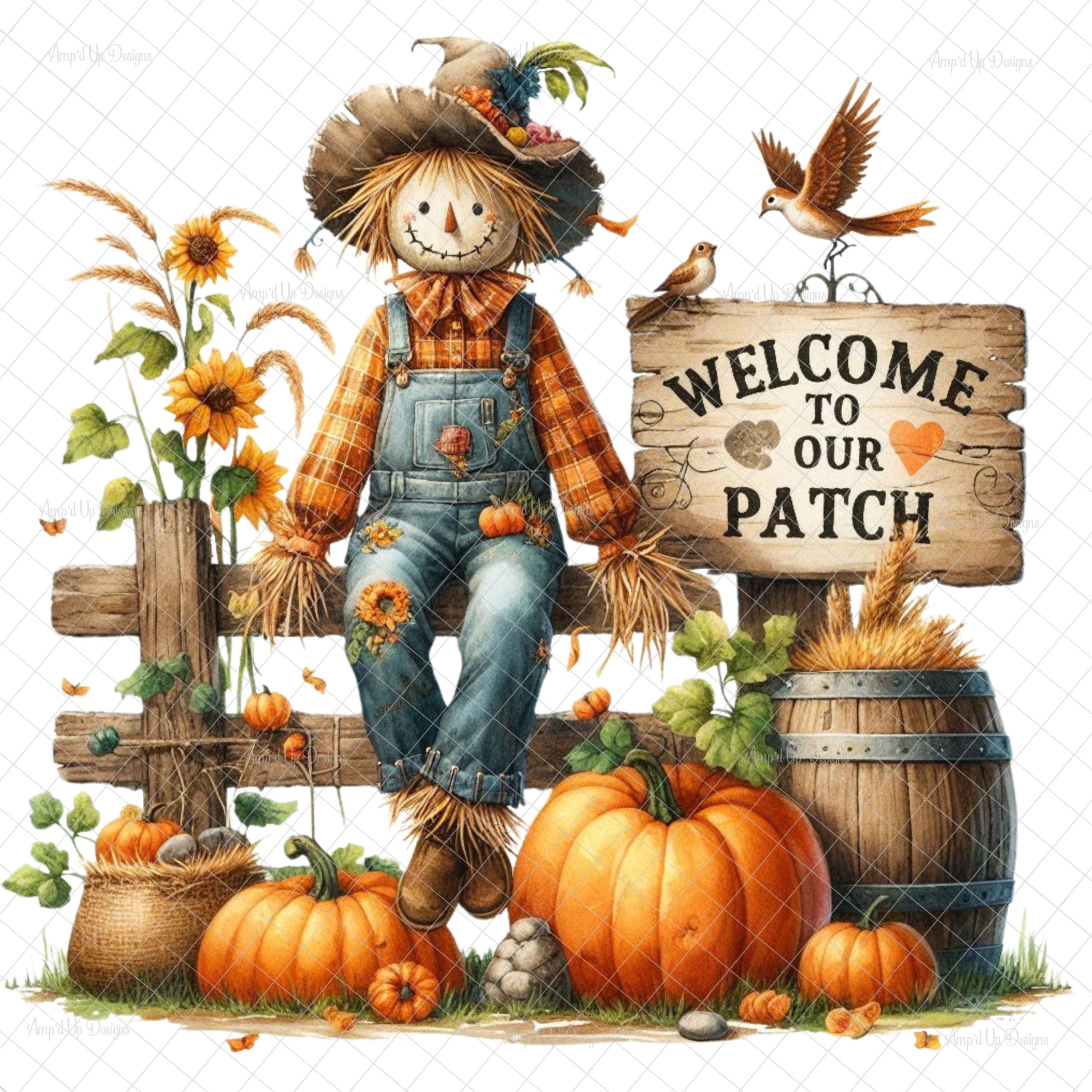 Hello Fall Scarecrow PNG, Scarecrow Images, Digital, Scarecrow Decal ...