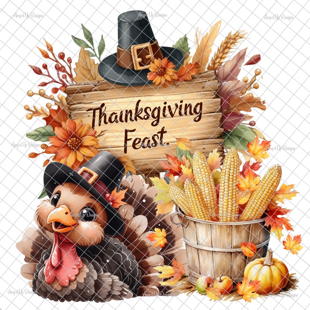 Thanksgiving Turkey PNG, PNG Graphics, Turkey Decal, Sublimation ...