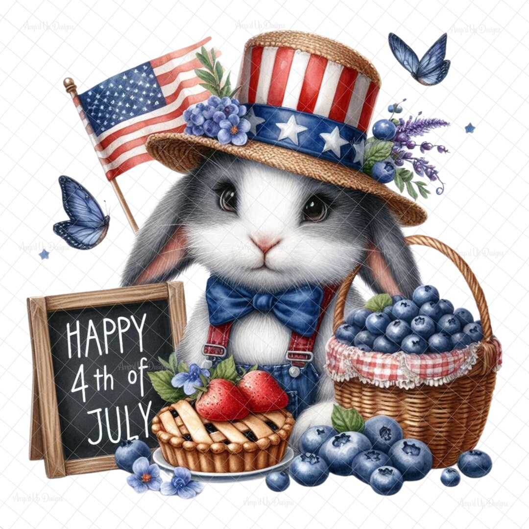 Patriotic Bunny PNG, PNG Graphics, Bunny Decal, Door Hanger ...