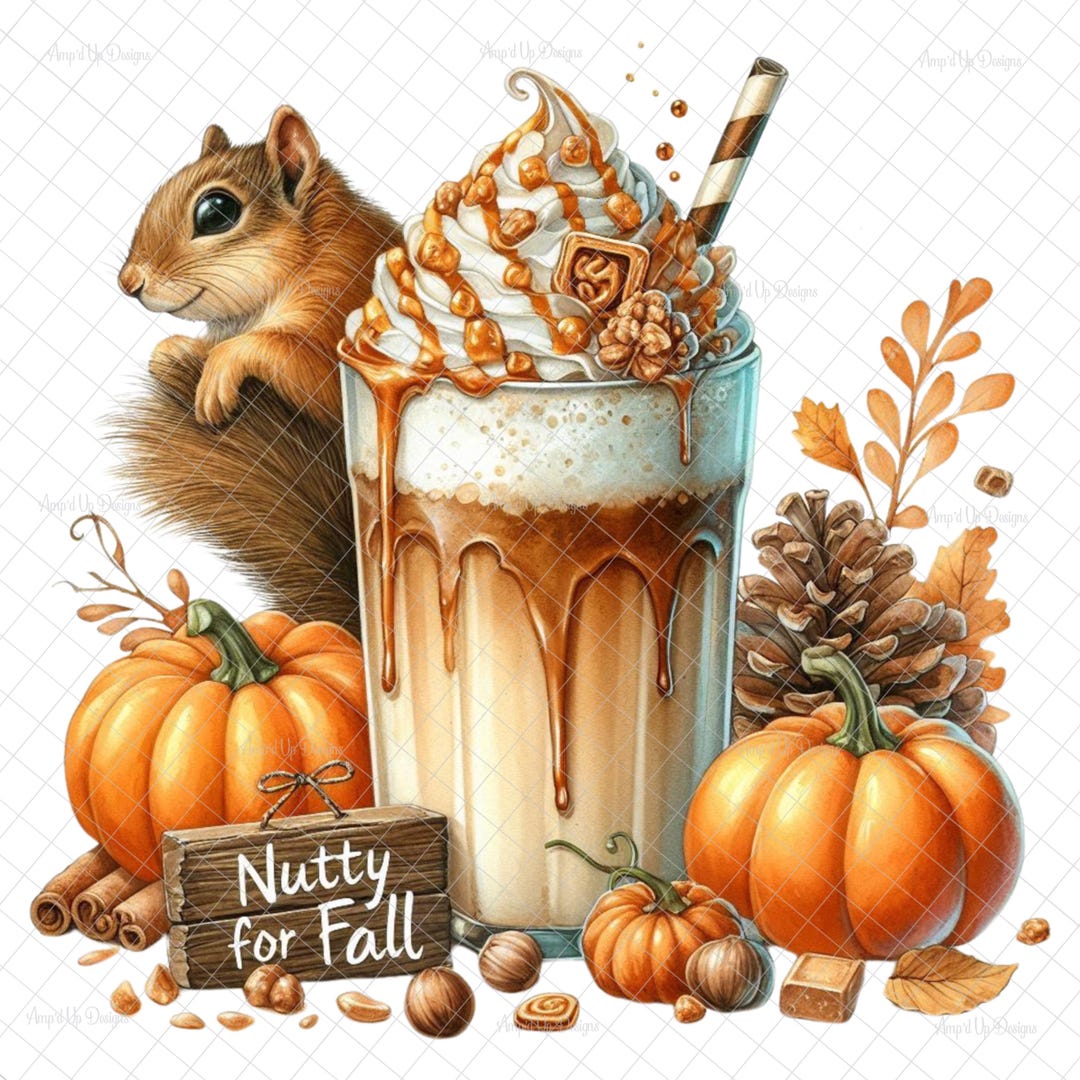 Nutty for Fall Squirrel PNG, Squirrel Images, Digital, Squirrel Decal ...