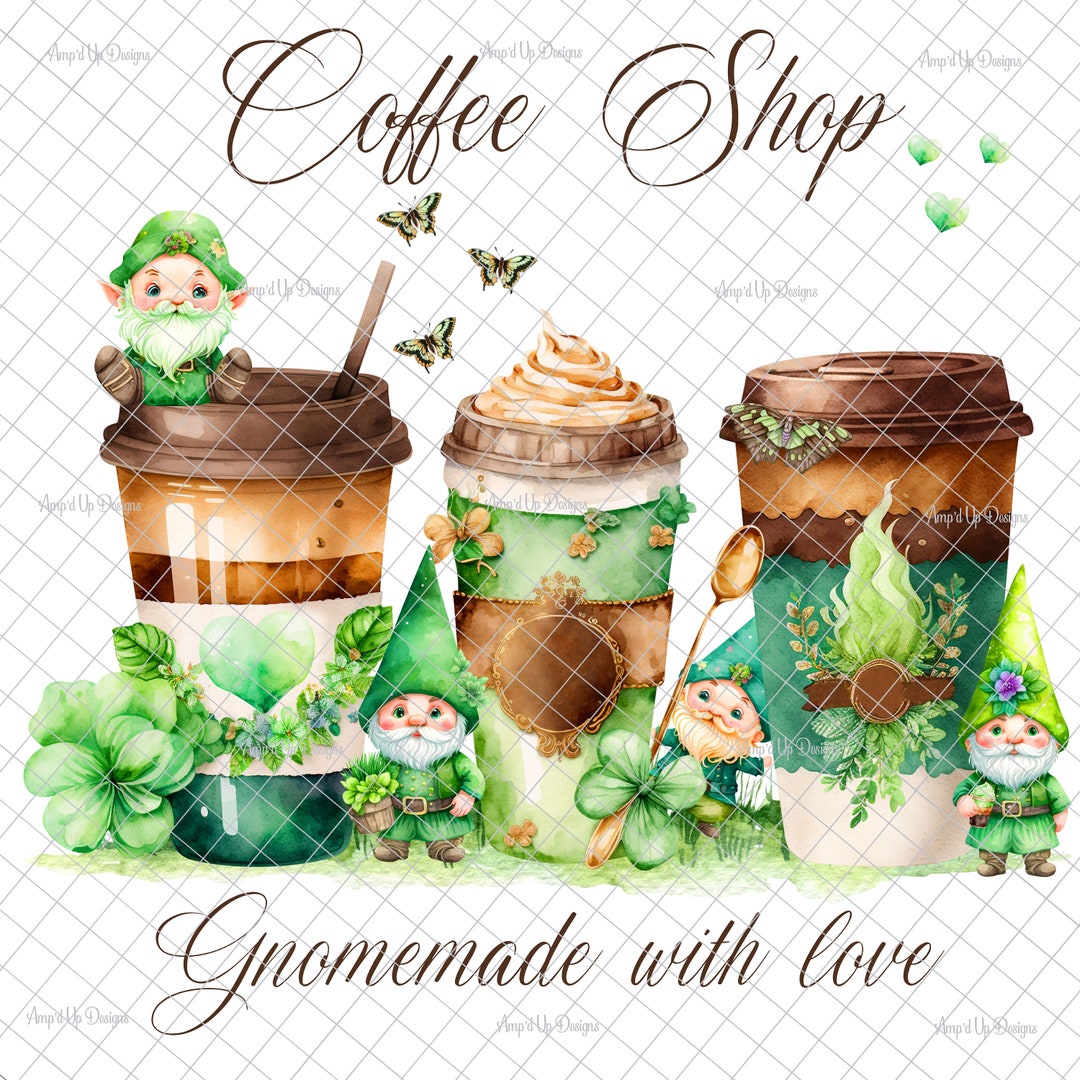 Coffee Gnome PNG, PNG Graphics, St Patricks Day, Lucky Coffee ...