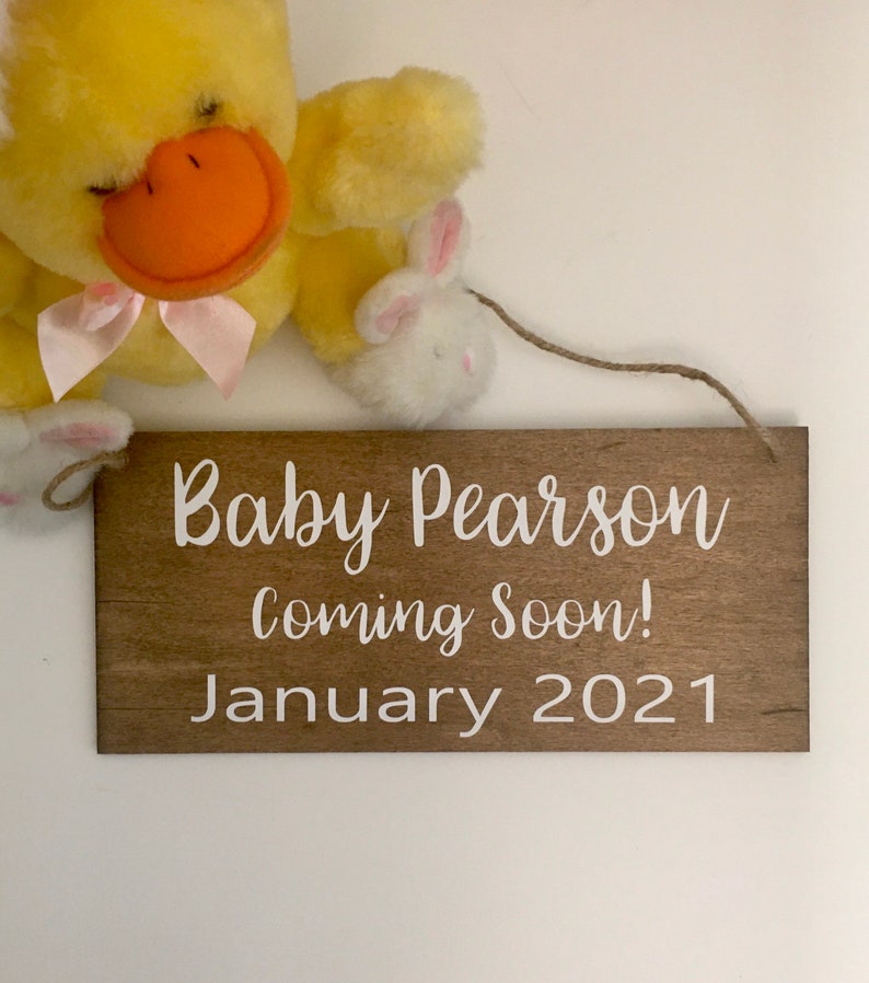 Baby Coming Soon Rustic Handmade Maple Sign Baby Announcement | Etsy