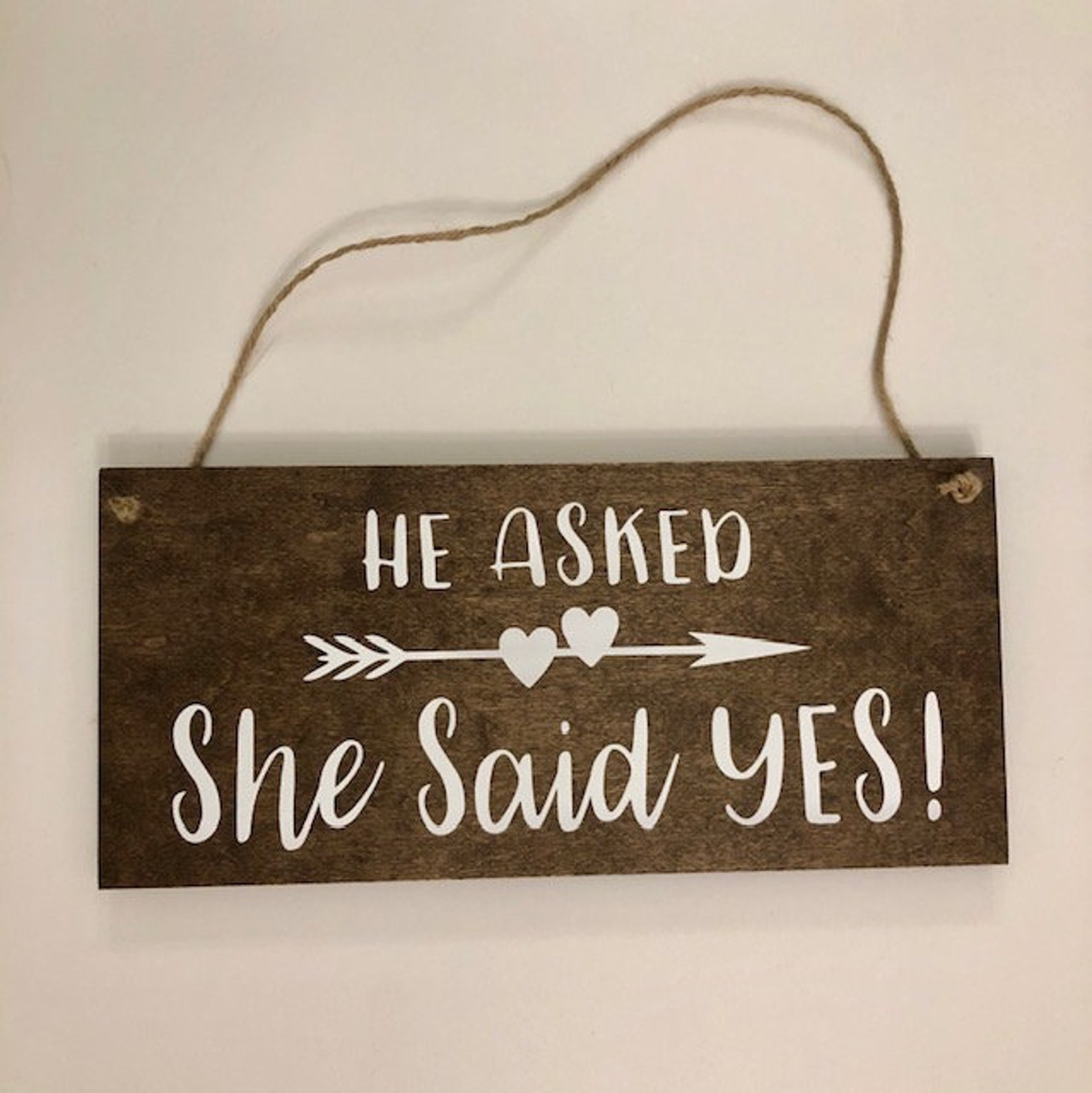 He Asked She Said Yes Custom Wood Sign Wood Wedding Sign Rustic 5-1/2 X ...