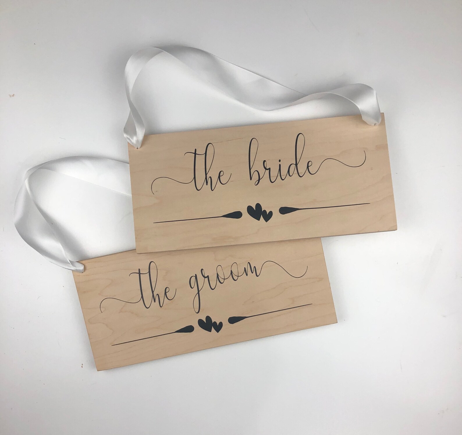 Bride and Groom Wood Wedding Sign Set Photo Prop Chair Sign Custom Wood ...
