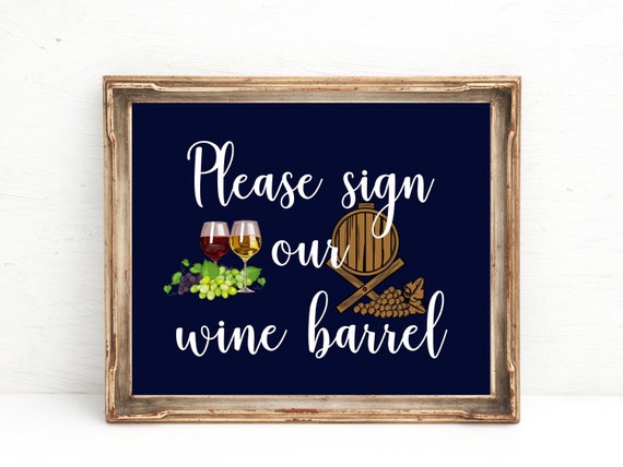 Printable Please Sign Our Wine Barrel Instant | Etsy