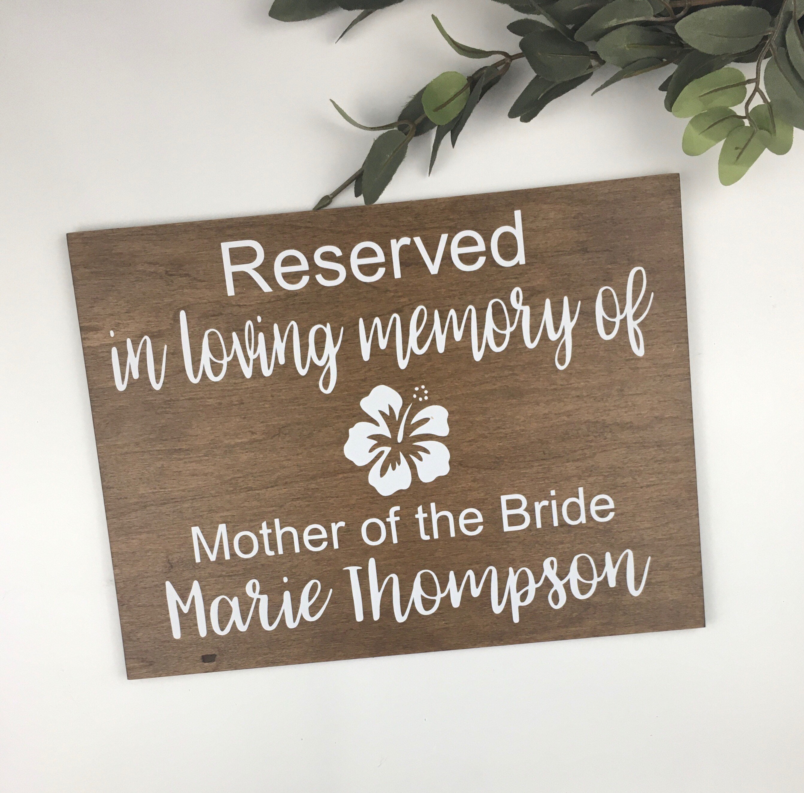 Reserved in Loving Memory of Mother of the Bride Wedding - Etsy