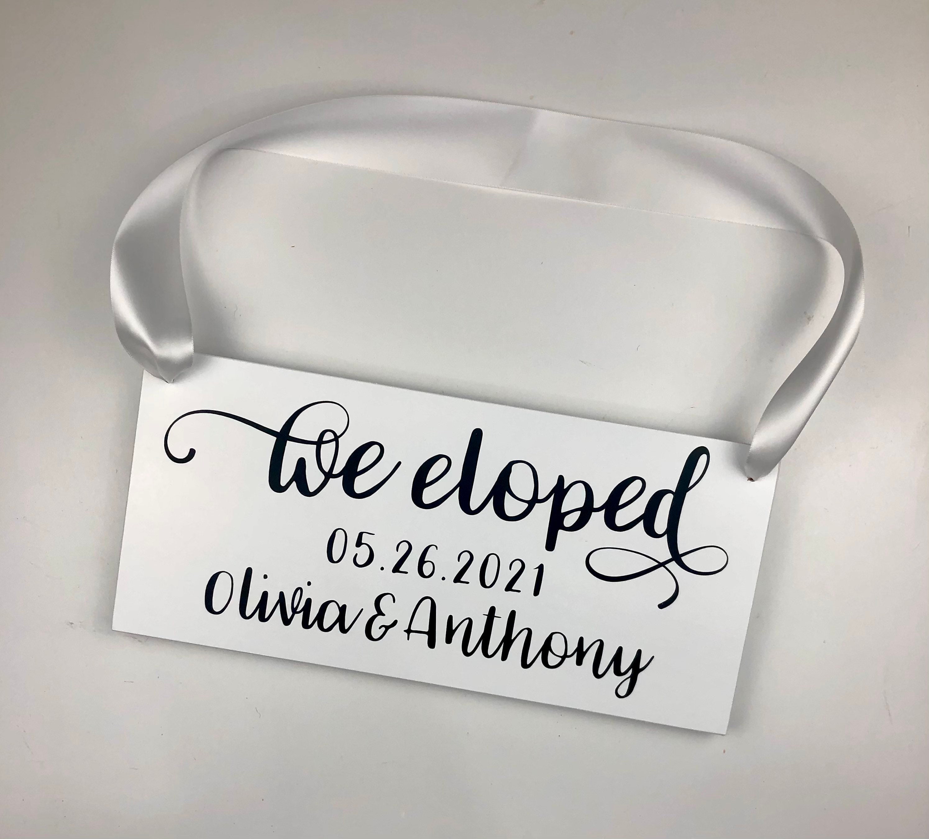 We Eloped Sign Handmade Wood Wedding Sign 5-1/2x12x1/2 | Etsy