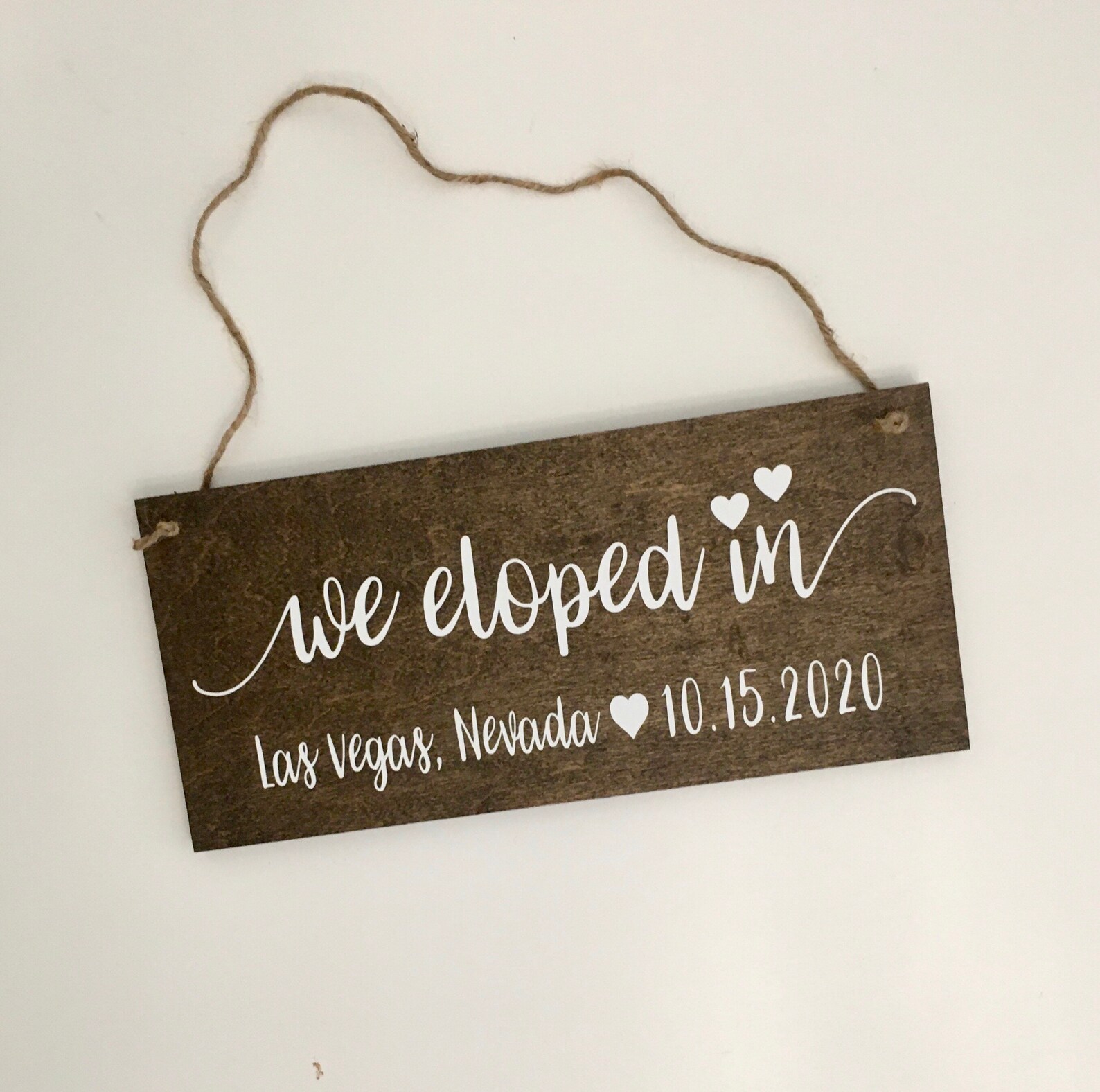 We Eloped in Personalize Custom Wood Wedding Sign - Etsy