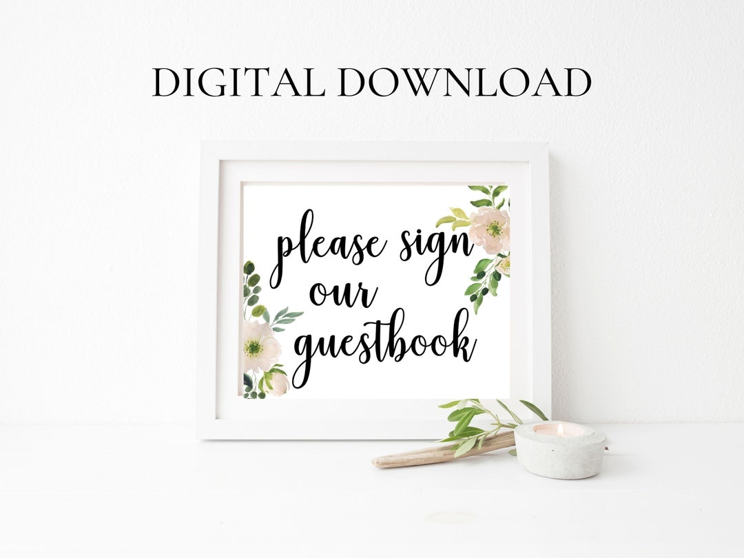 Printable - Please Sign Our Guestbook - Instant Download's - Digital ...