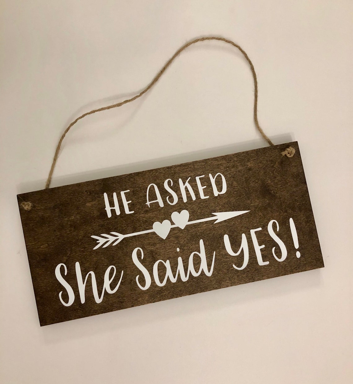 He Asked She Said Yes Custom Wood Sign Wood Wedding Sign | Etsy