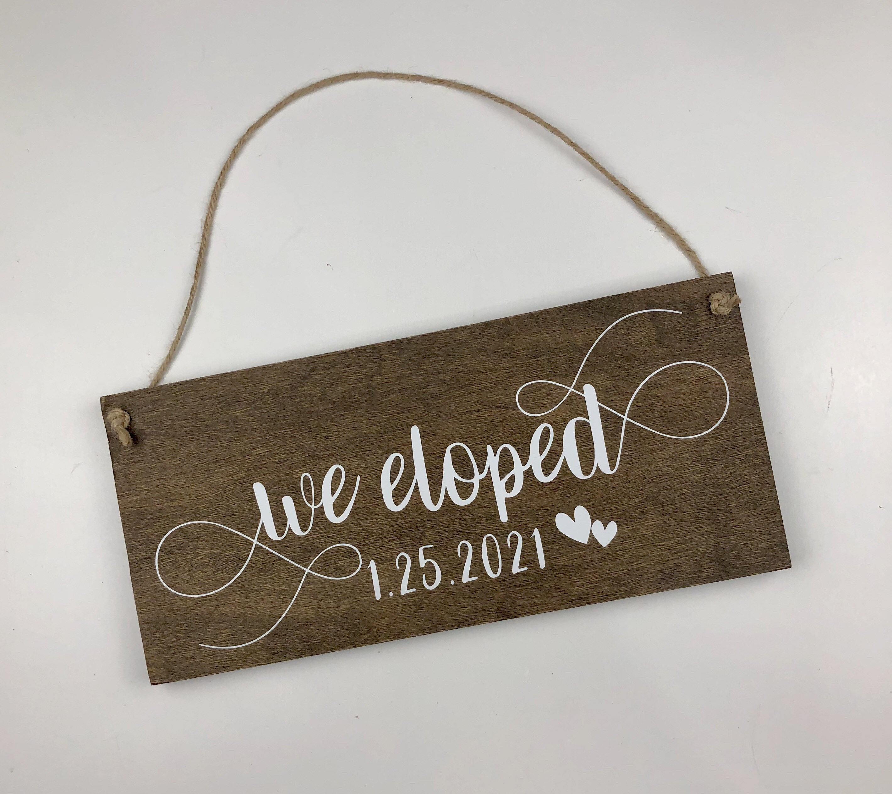 We Eloped Sign Handmade Wood Wedding Sign 5-1/2x12x1/2 - Etsy.de