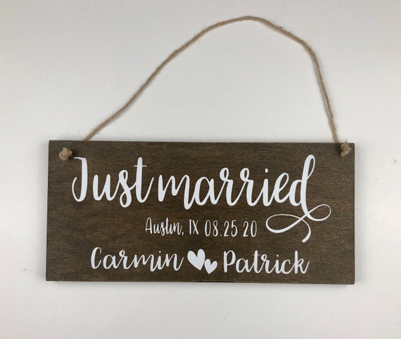 Just Married Custom Wood Sign Wedding Sign Personalization | Etsy