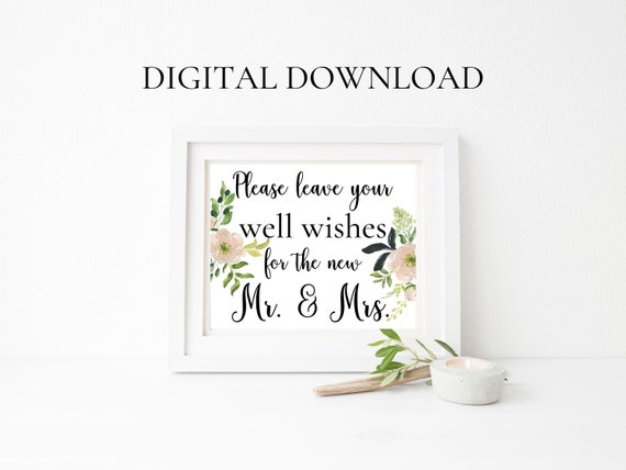 Printable Please Leave Your Well Wishes For The New Mr. & | Etsy