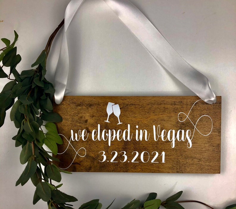 We Eloped in Sign Handmade Wood Wedding Sign - Etsy