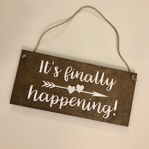 It's Finally Happening! - Ring Bearer Sign - Custom Wood Wedding Sign ...