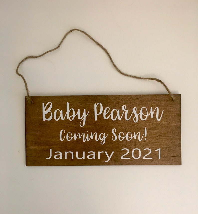 Baby Coming Soon Rustic Handmade Maple Sign Baby Announcement | Etsy