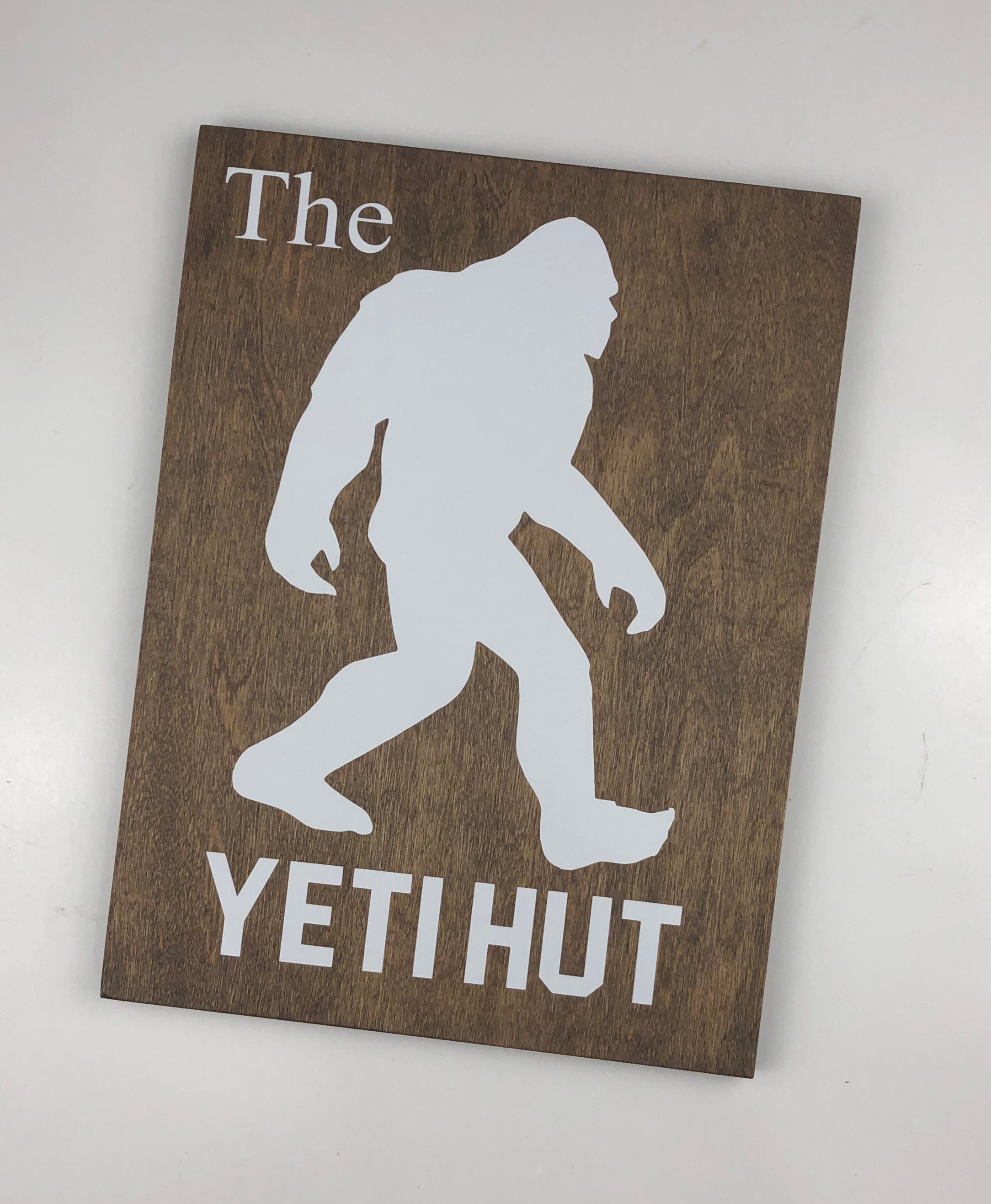 Yeti Hut Man Cave Big Foot Handmade Wood Sign | Etsy