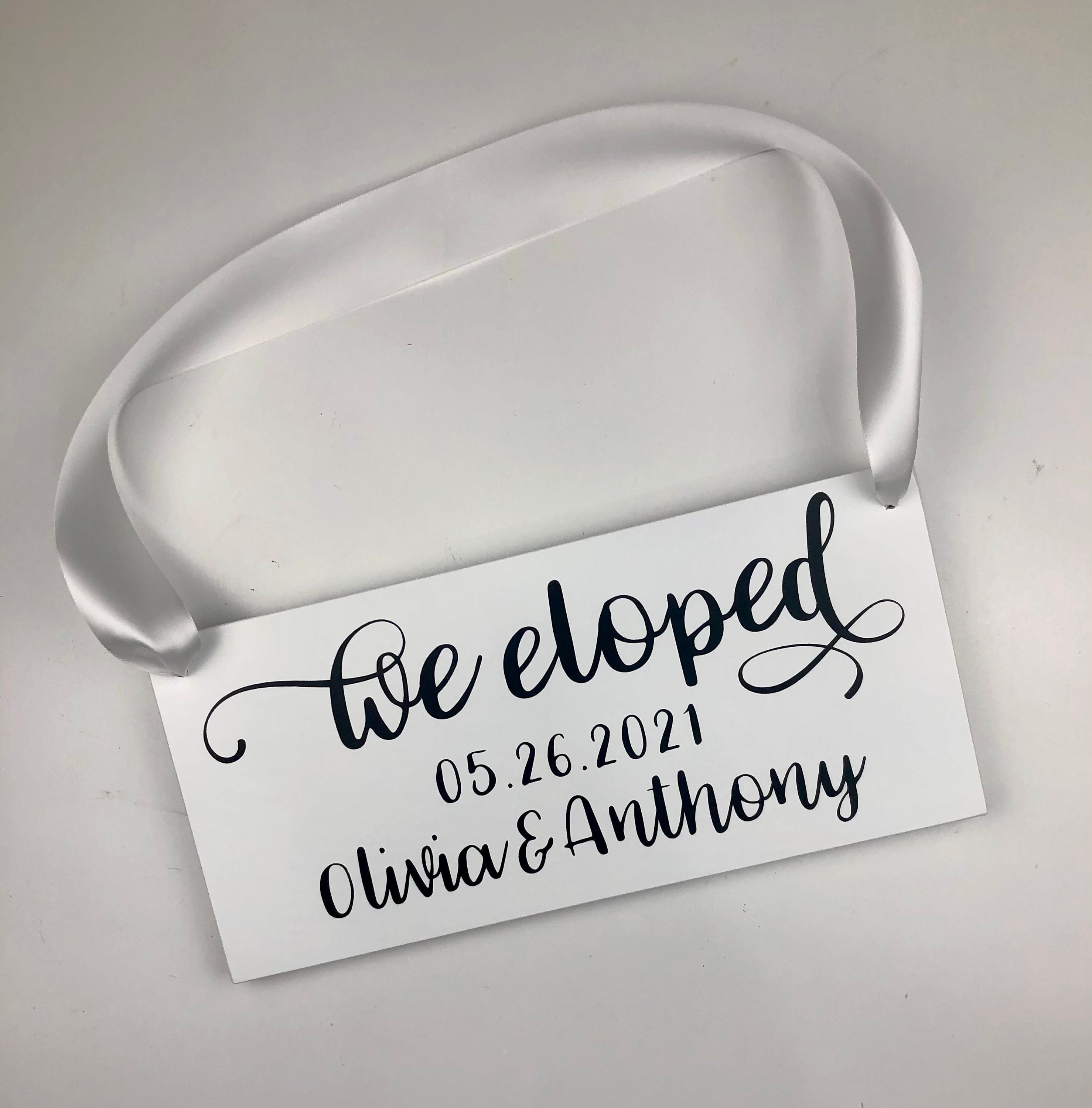 We Eloped Sign Handmade Wood Wedding Sign 5-1/2x12x1/2 | Etsy