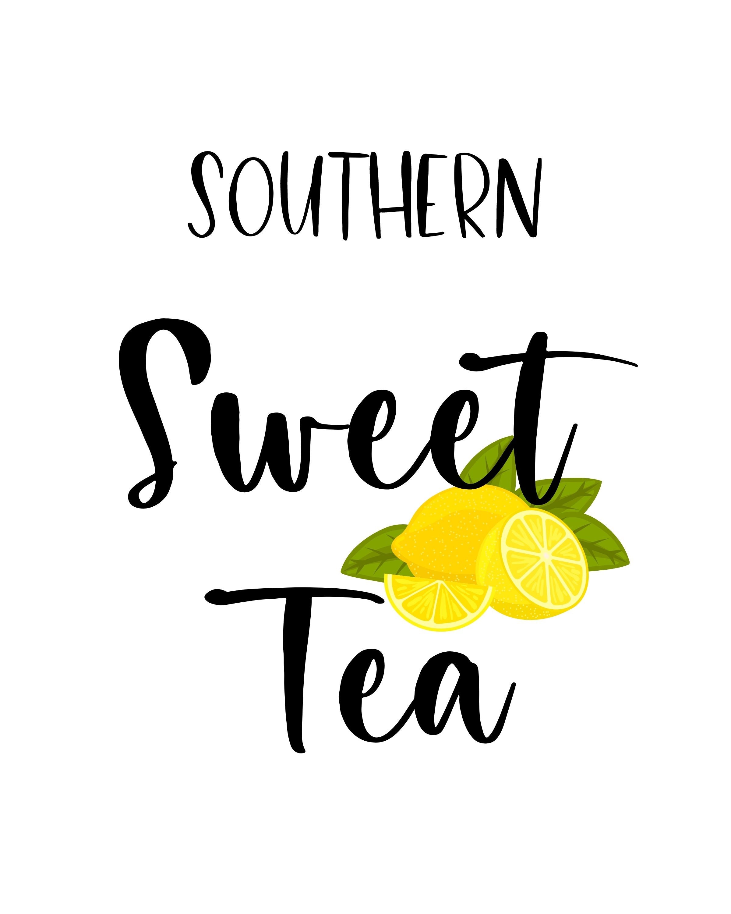Printable - Southern Sweet Tea - 4 Instant Downloads - Digital Download ...