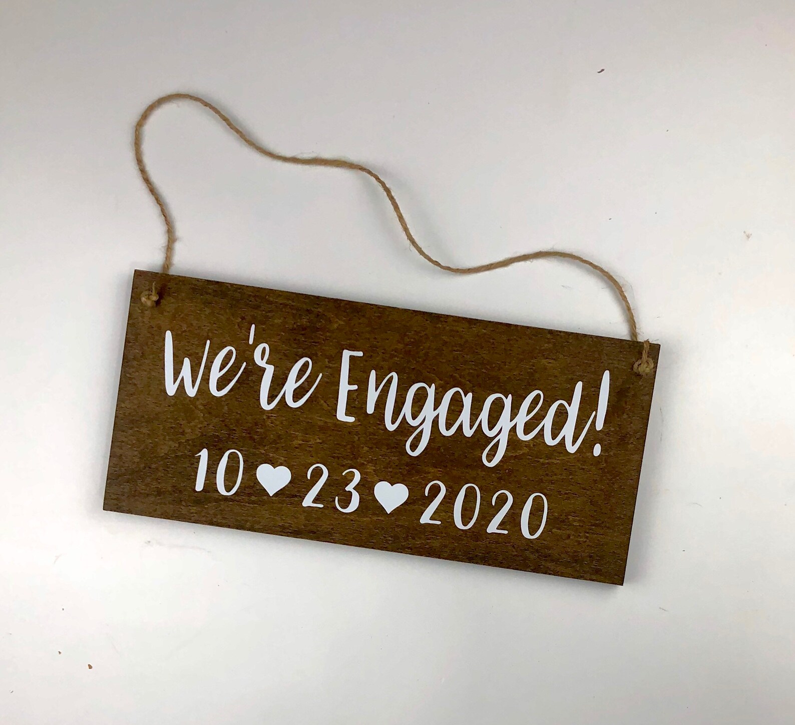 We're Engaged With Your Date Wood Wedding Sign Custom | Etsy
