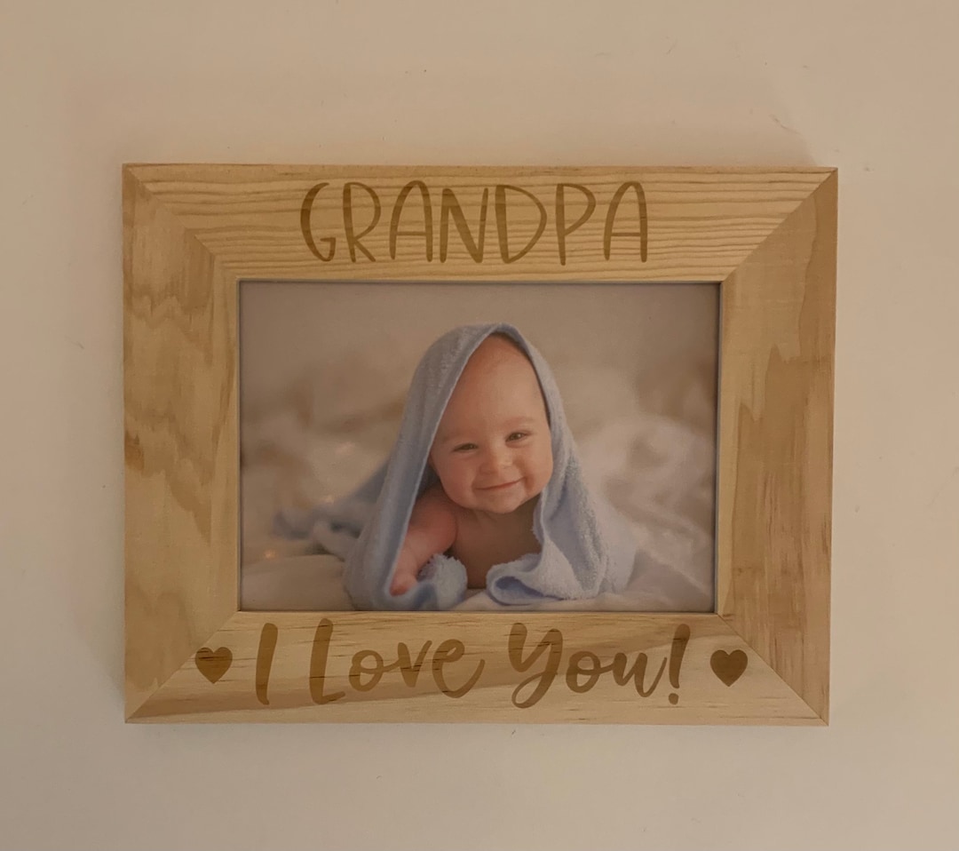 Grandpa I Love You Picture Frame-5"x 7" Rustic Picture Frame-grandpa ...