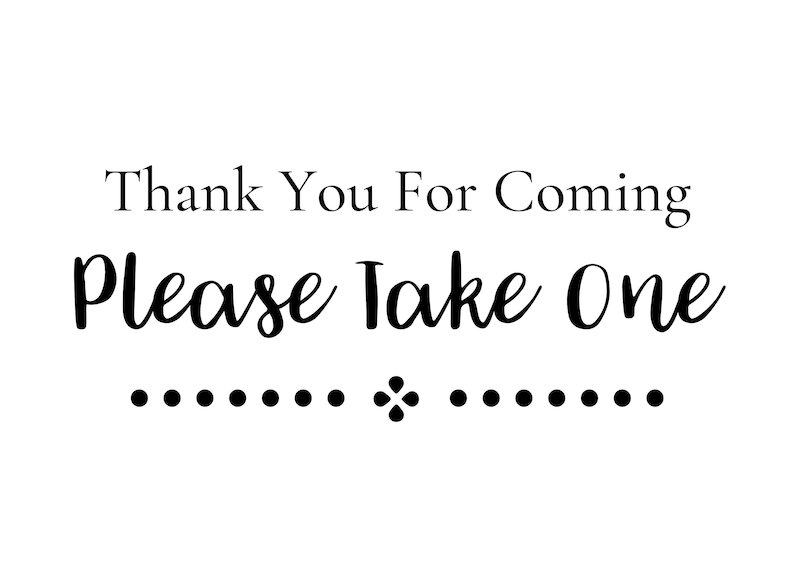 Printable Thank You for Coming Please Take One Instant - Etsy