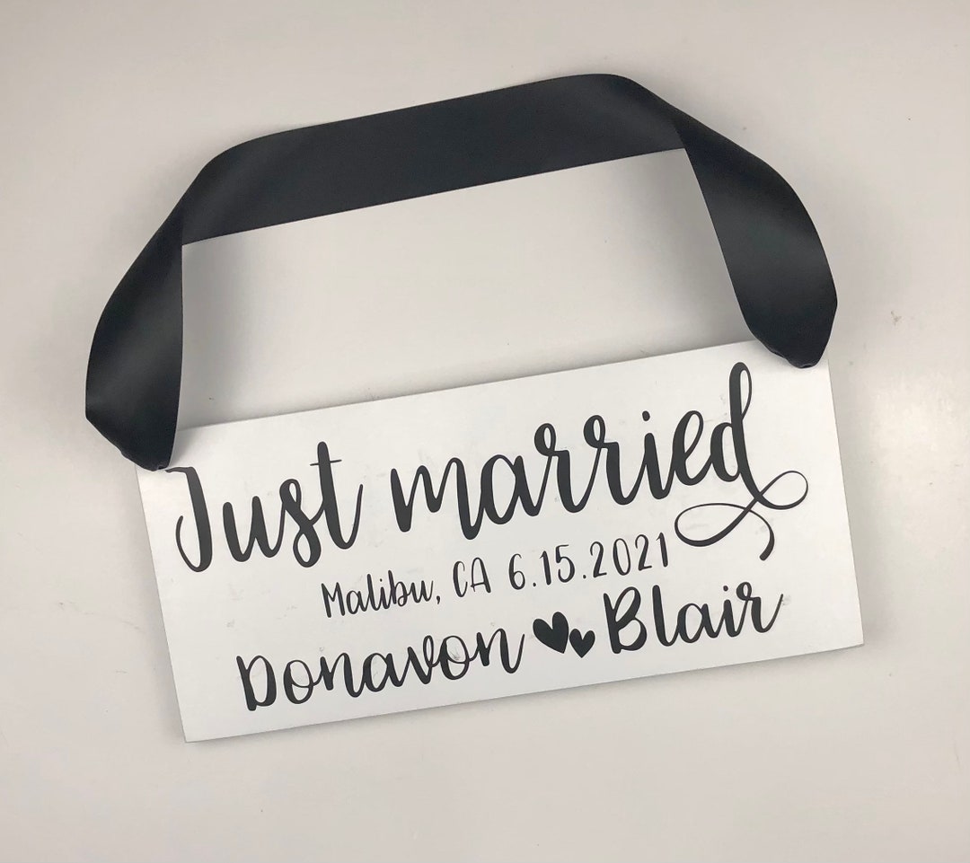 Just Married Custom Wood Sign - Wedding Sign - Personalization - Bride ...