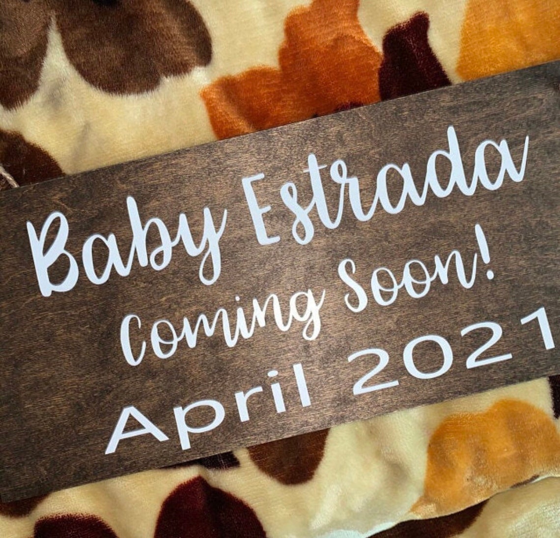 Baby Coming Soon Rustic Handmade Maple Sign Baby Announcement | Etsy