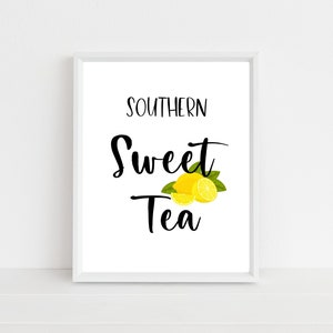 Printable - Southern Sweet Tea - 4 Instant Downloads - Digital Download ...