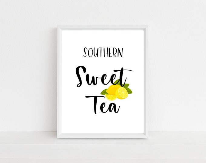 Printable - Southern Sweet Tea - 4 Instant Downloads - Digital Download ...