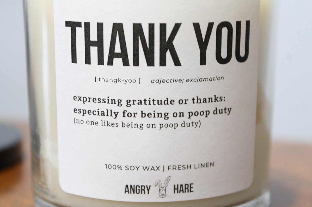 Funny Thank You Candle | for Being on Poop Duty | Unique Gift for Pet ...