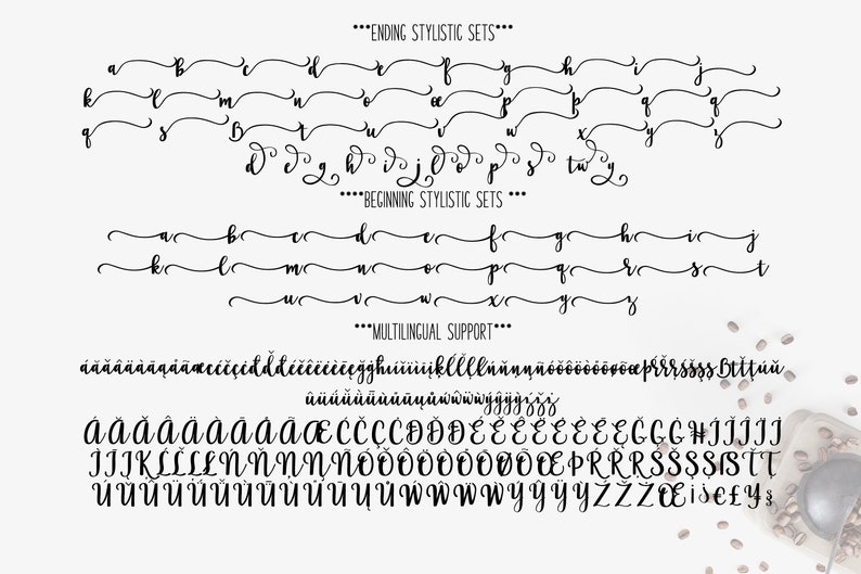 FONT Coffee Shop Script a Thick Legible Cursive Brush - Etsy