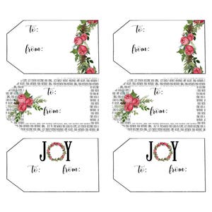 Printable Christmas "joy to the World" Gift Tag Jpg File | DIY Gift ...
