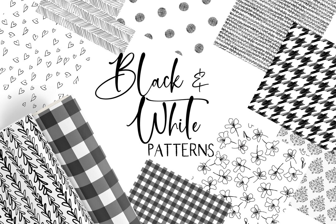Black and White Digital Papers - Seamless, Repeatable and Tileable ...
