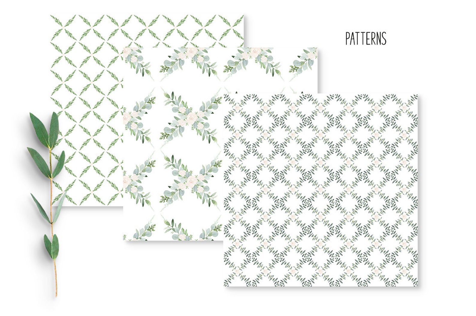 8 Watercolor Greenery Digital Papers Seamless Repeatable - Etsy