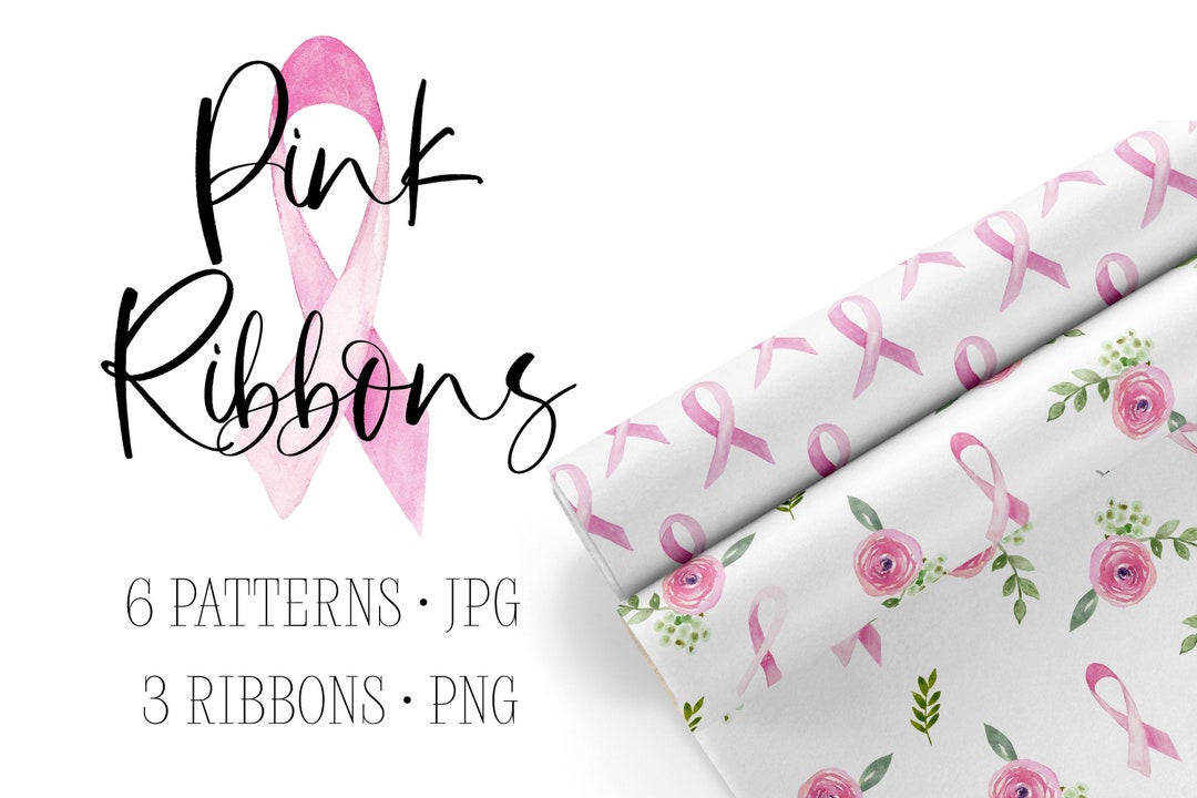 Digital Pink Ribbon Paper Patterns and Clip Art - Etsy
