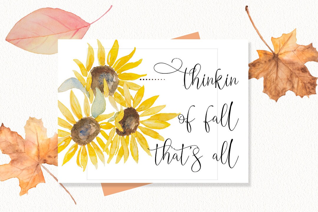 INSTANT DOWNLOAD BUNDLE! Fall Sunflower Watercolor Foliage and Digital ...